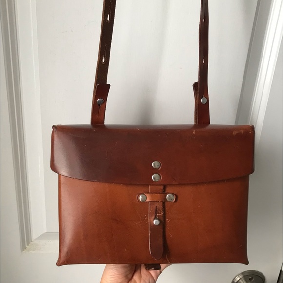 Bags | Vintage German Leather Boxy Envelope Handbag | Poshmark